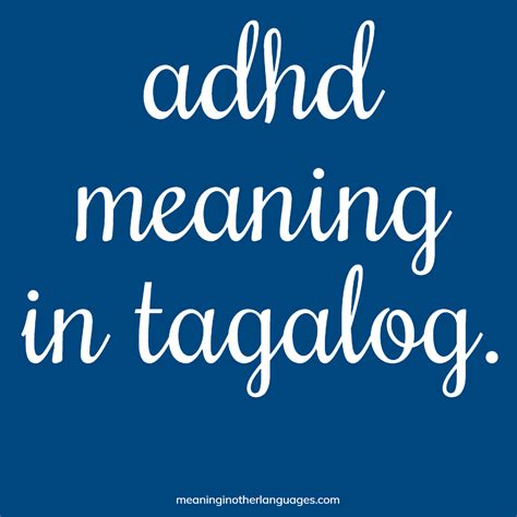 Adhd Meaning In Tagalog