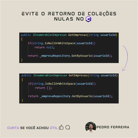Csharp Cleancode Boaspraticas Nullcollections Pedro Ferreira 14