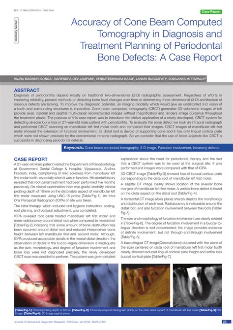 Pdf Accuracy Of Cone Beam Computed Tomography In Diagnosis And Treatment Planning Of