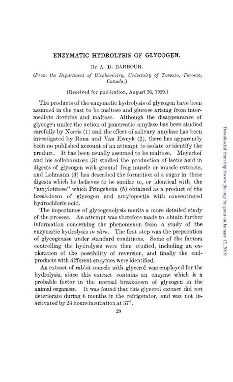 Pdf Enzymatic Hydrolysis Of Glycogen The Products Of The Enzymatic Hydrolysis Of Glycogen