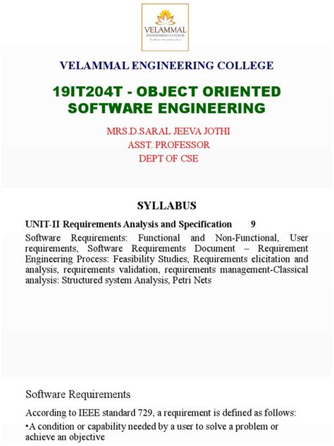 Unit 2 Oose Pdf Use Case Specification Technical Standard