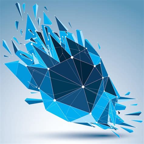 Premium Vector 3d Vector Digital Wireframe Spherical Object Broken Into Different Particles