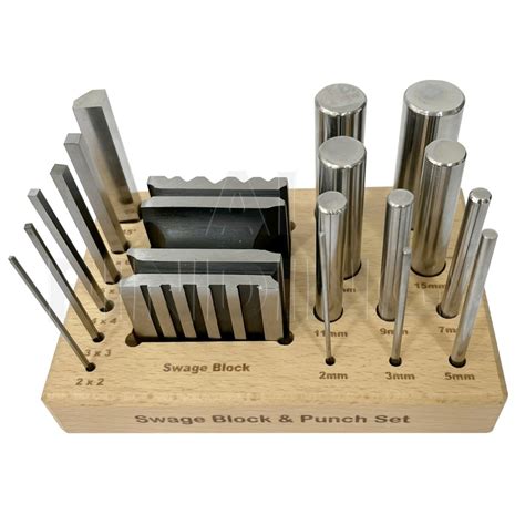 Swage Block And Punch Set 17pcs Steel Dapping Shaping Forming Craft 16