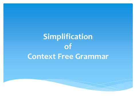 ppt simplification of context free grammer