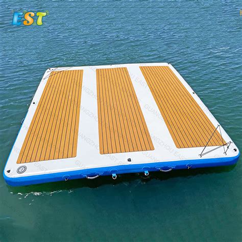 Inflatable Floating Dock Lounge Platform Outdoor Water Leisure Inflatable Floating Platform