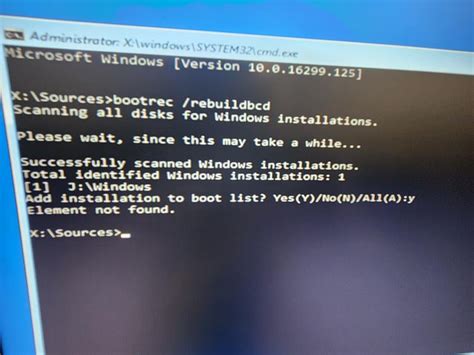 bootmgr missing and element not found installation in different drive