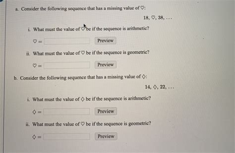 Solved A Consider The Following Sequence That Has A Missing