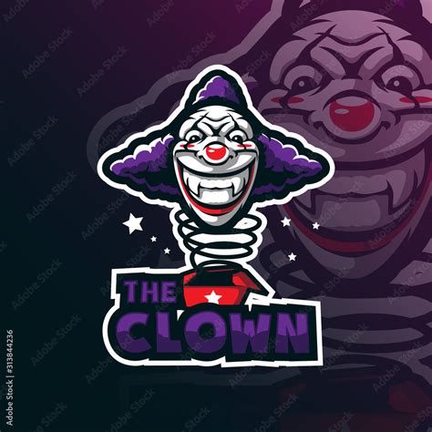 Clown Mascot Logo Design Vector With Modern Illustration Concept Style For Badge Emblem And