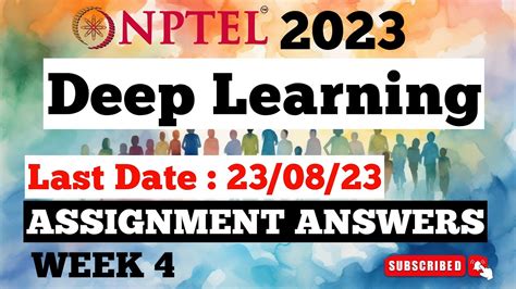Deep Learning Week 4 Assignment Answers Swayam Youtube