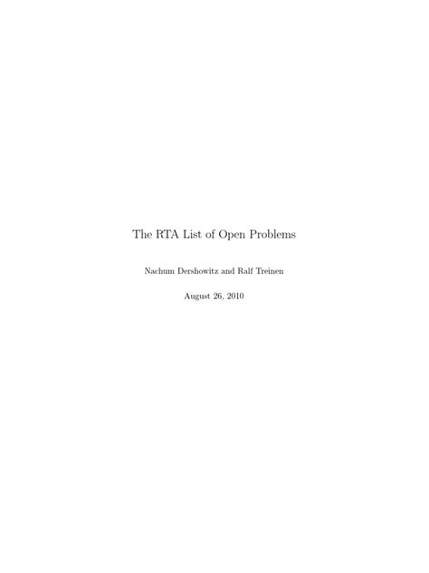 Complete Rewriting Open Problems Pdf First Order Logic Metalogic