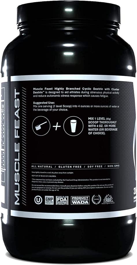 Muscle Feast Highly Branched Cyclic Dextrin 1000g Unflavored Premium Pre And Post Workout