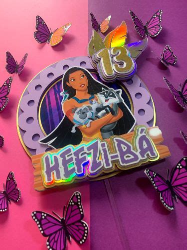 Cake Topper Pocahontas Disney Princess Birthday Cake Topper Party