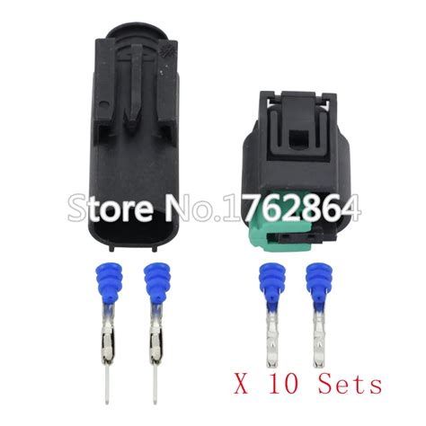 10 Set Auto 2 Pin Male Female Wire Connector Engine Coolant Temp Water Temperature Sensor Plug
