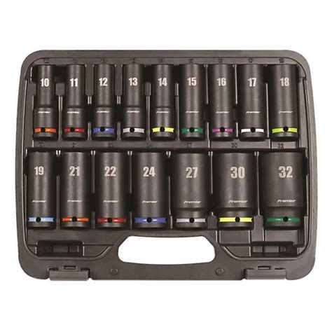 Sealey Premier 16pc 1 2 Sq Drive Impact Socket Set Metric 10 32mm Ak5818m