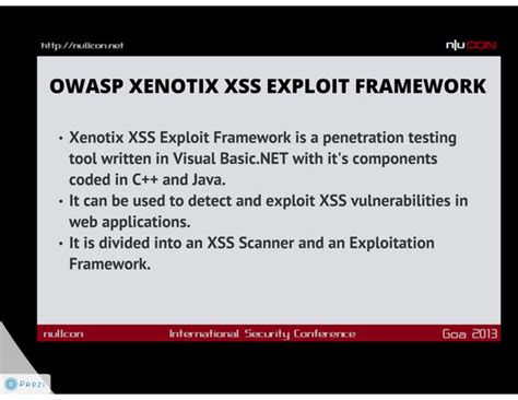 Owasp Xenotix Xss Exploit Framework V3 Nullcon Goa 2013 Ppt