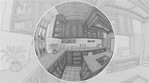 How To Draw In 5 Point Perspective Fish Eye Interior View Drawing