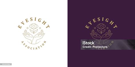 여성 라인 손 들고 아이 벡터 로고 엠블럼 디자인 템플릿 일러스트 심플한 최소한의 선형 스타일 로고에 대한 스톡 벡터 아트 및