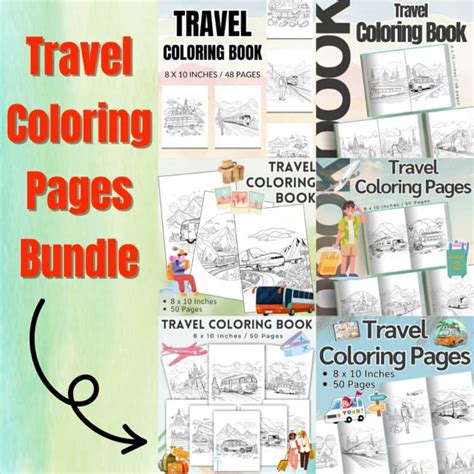 Travel Coloring Pages Bundle 8 Books In 1 Fun World Travel Activities