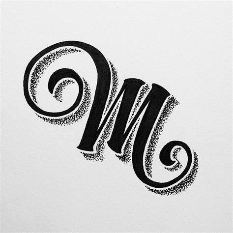 Handmade Letter M Typography Design