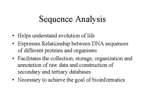 Sequence Analysis Sequence Analysis Topics Comparison Of Gene