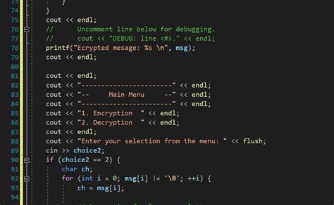C Script Caesar Cipher Encryption And Decryption Menu