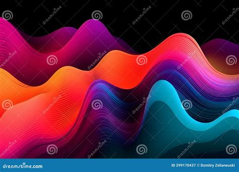Abstract Colorful Wave Background Generative Ai Stock Illustration