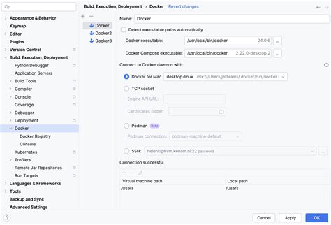 Docker 接続設定 Intellij Idea ドキュメント