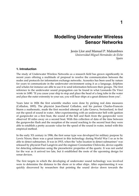 pdf modelling underwater wireless sensor networks
