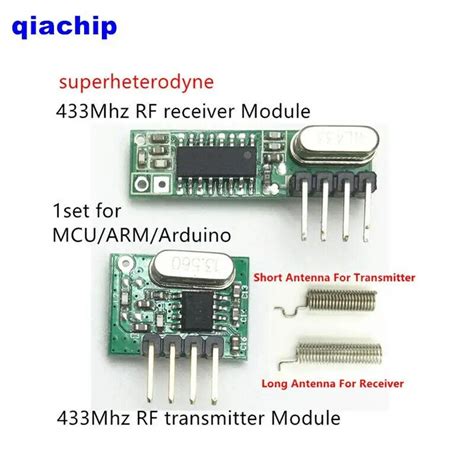 1 satz rf modul 433 mhz superheterodyne empfänger und sender kit mit antenne für arduino uno diy