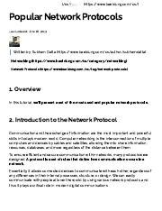 Exploring Popular Network Protocols And Their Functions Course Hero