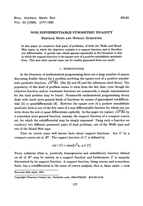 PDF Non Differentiable Symmetric Duality