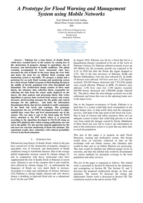 PDF A Prototype For Flood Warning And Management System Using Mobile Networks