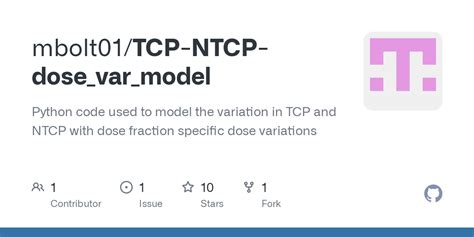 GitHub Mbolt TCP NTCP Dose Var Model Python Code Used To Model The Variation In TCP And