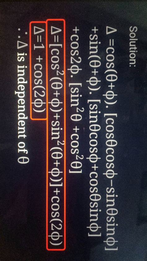 Solution [ Begin{array}{l} Delta Cos Theta Phi [ Cos Theta Co