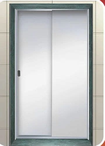 Side Opening Silver Stainless Steel Elevator Doors Telescopic At