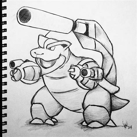 Mega Blastoise Pokemon Drawing Pencil Ink Jordan Garn Flickr