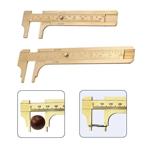 Qummllmini Brass Scale 80100mm Sliding Gauge Vernier Caliper Ruler