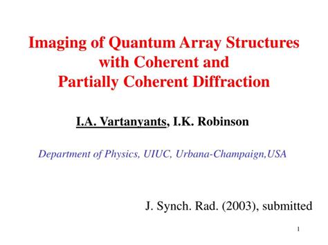 Ppt Imaging Of Quantum Array Structures With Coherent And Partially