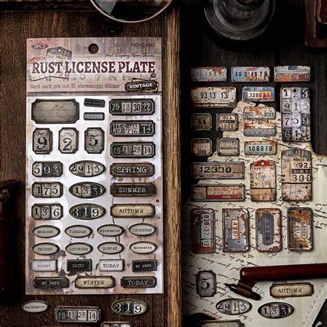 Vintage Alphanumeric Cardstock Stickers Vivi Stationery