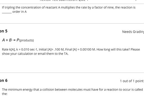 Solved If Tripling The Concentration Of Reactant A
