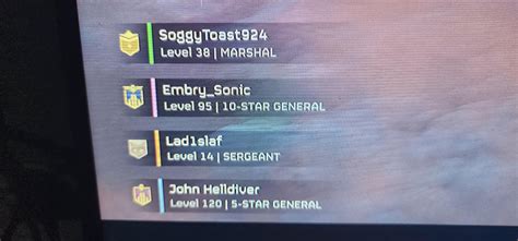 A Lvl 95 10 Star General Rhelldivers2