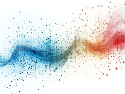 Abstract Digital Waveform With Blue And Red Gradients And Dynamic Dots