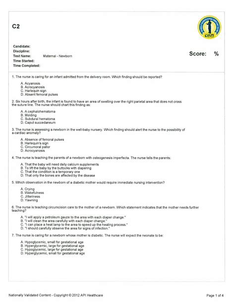 Pdf Testpdf · C Subdural Hematoma D Caput Succedaneum 3 The Nurse