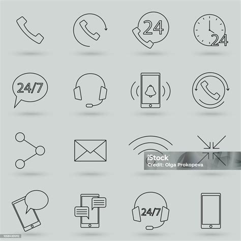 처리의 간단한 세트 관련 벡터 라인 아이콘 지원 채팅 콜백 등으로 같은 아이콘을 포함 되어 있습니다 평면 디자인 개체 그룹에 대한 스톡 벡터 아트 및 기타 이미지 Istock