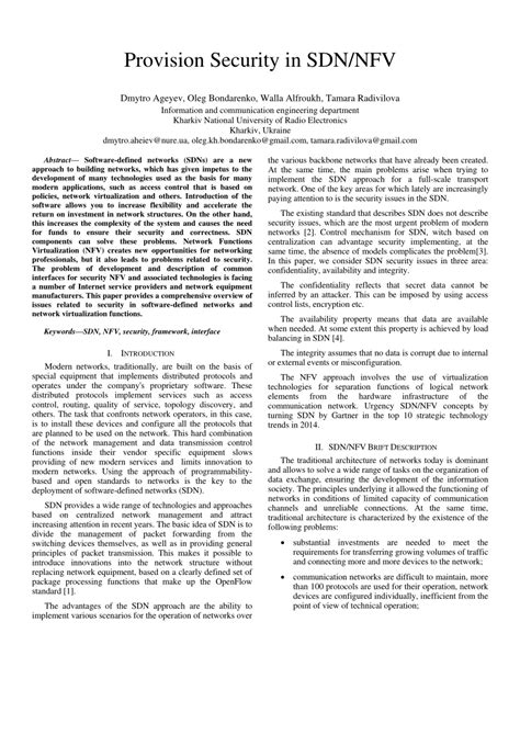 Pdf Provision Security In Sdnnfv