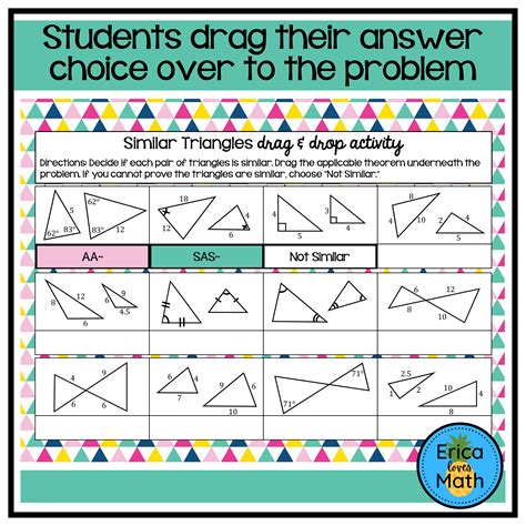 Similar Triangles And Similarity Theorems Digital Drag Drop Activity