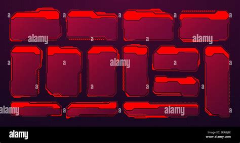 Éléments Hud Ou Ui Futuristes Rouges Zones De Texte Et Légendes De L