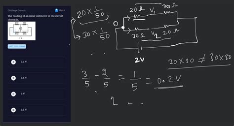 The Reading Of An Ideal Voltmeter In The Circuit Shown Is Neet 2019 Odi