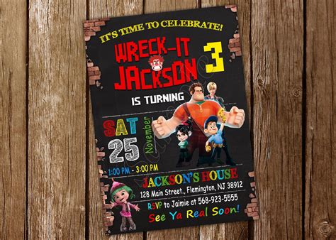 Wreck It Ralph Invitation Wreck It Ralph Birthday Invitation Vanellope