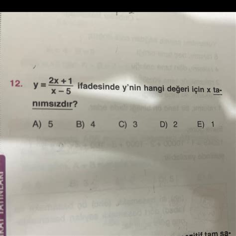 Pride 12 2x 1 Y Ifadesinde Ynin Hangi Değeri Için X Ta X 5 Nimsızdır Sebe Obstindo A